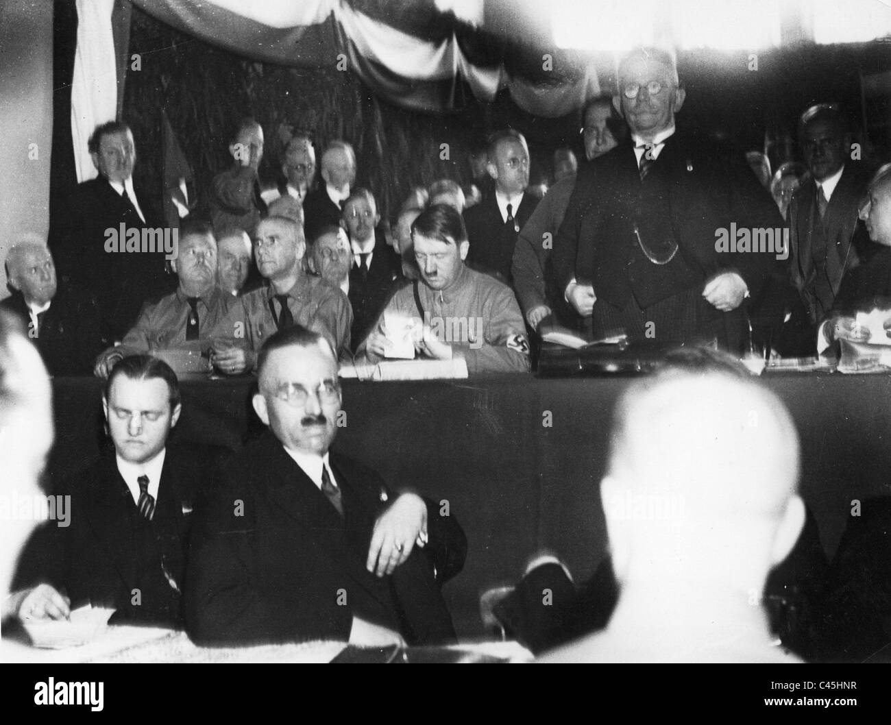 Wilhelm Frick, Rudolf Hess, Adolf Hitler and Alfred Hugenberg, 1931 ...