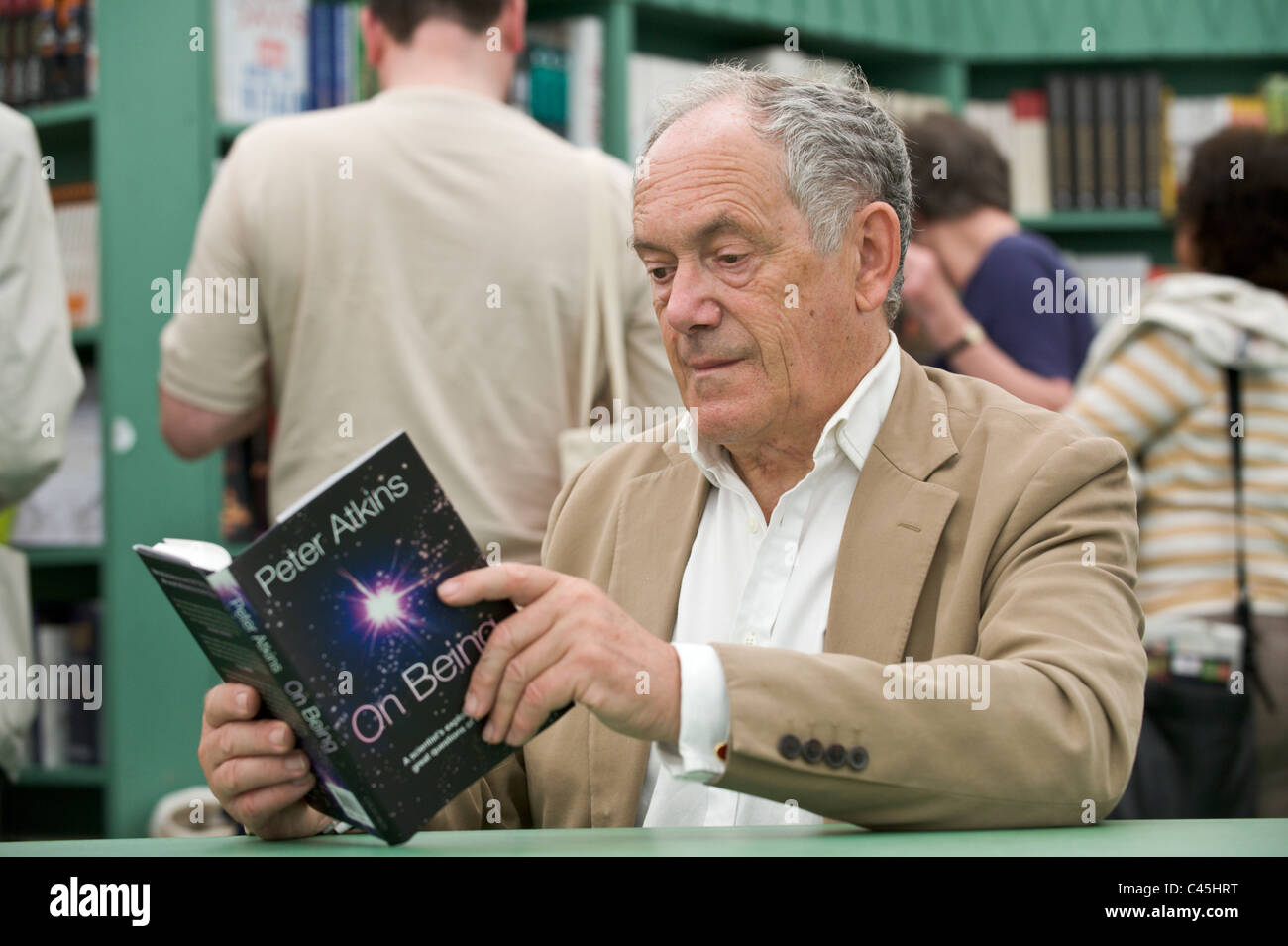 Peter Atkins author and Professor of Chemistry pictured at Hay Festival ...