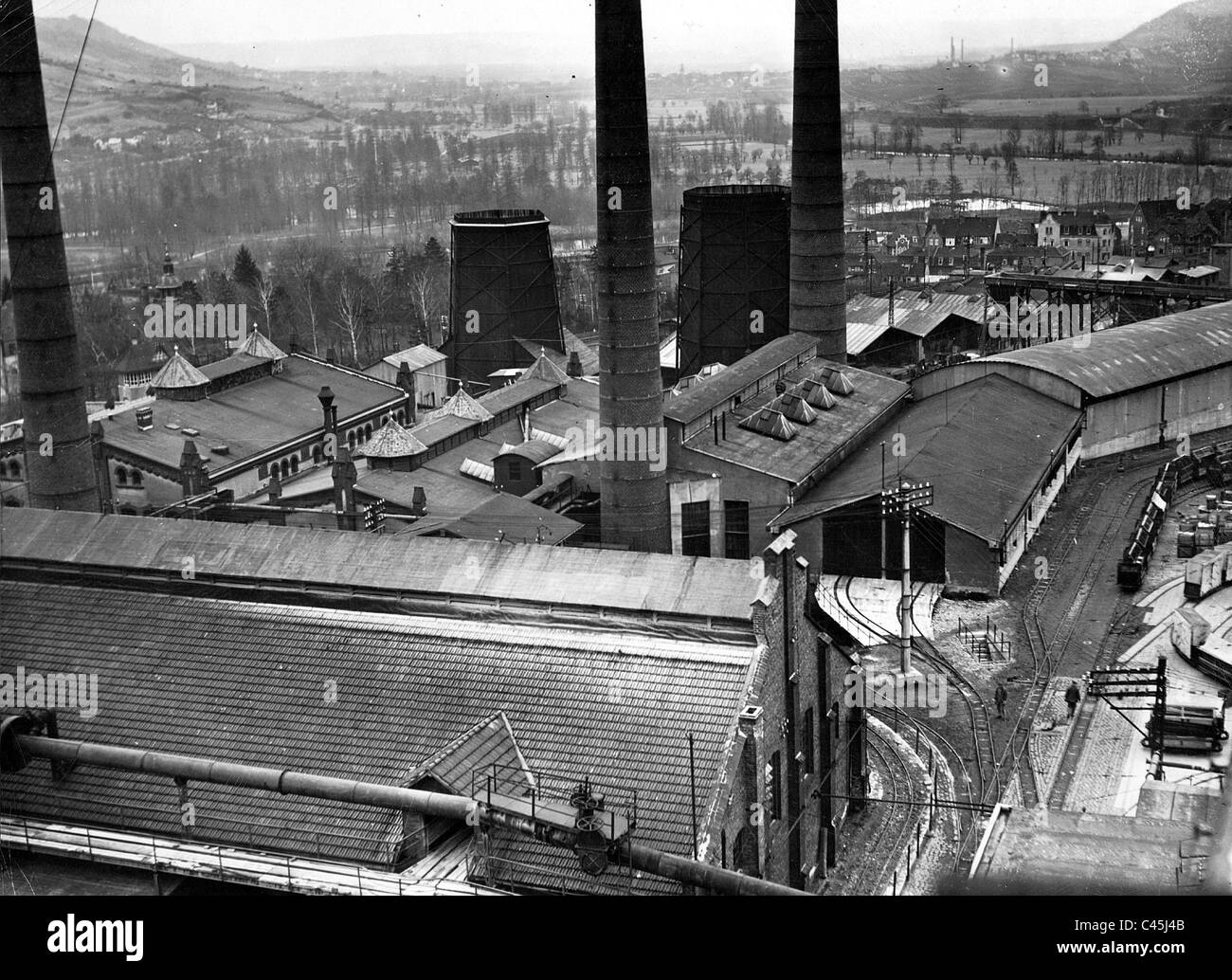 Glass works by the Schott Company in Jena, 1932 Stock Photo - Alamy