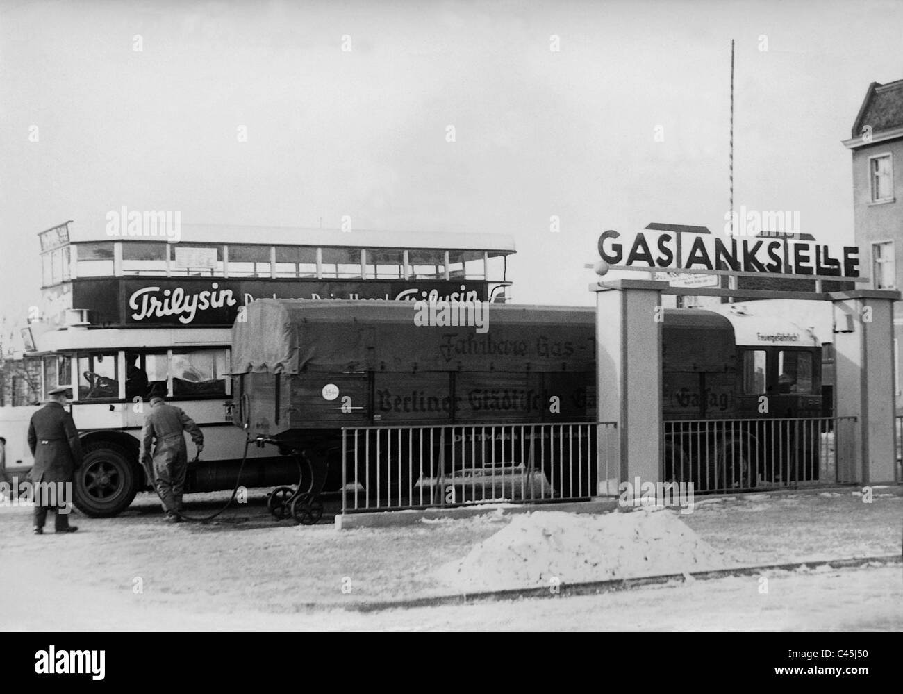 Mobile gas fuel station in Berlin, 1937 Stock Photo - Alamy