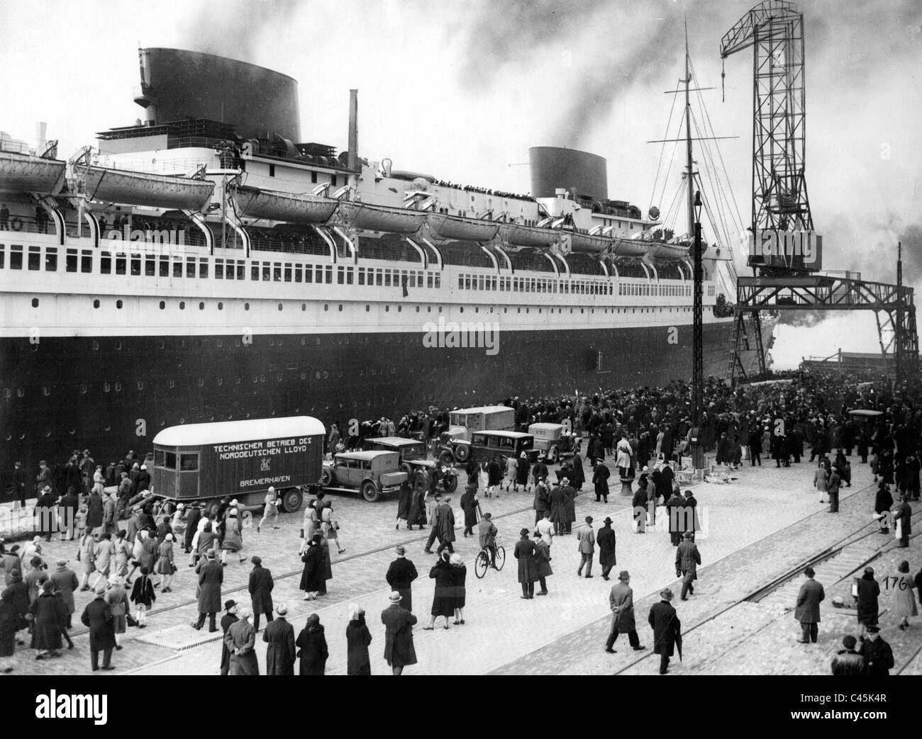 Maiden voyage of the passenger ship 'Europa', 1930 Stock Photo - Alamy