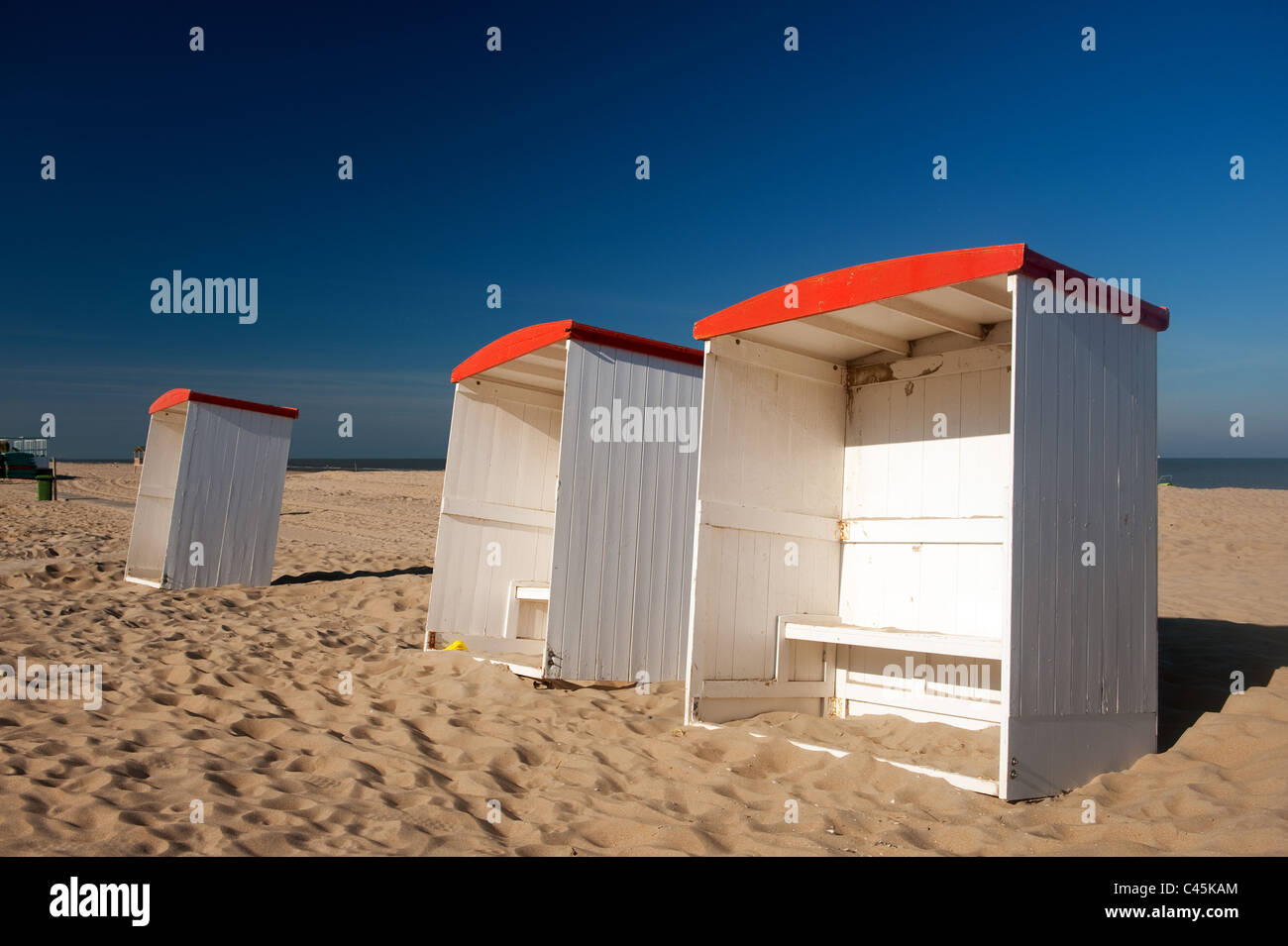 Vintage chairs at the empty Dutch beach Stock Photo - Alamy