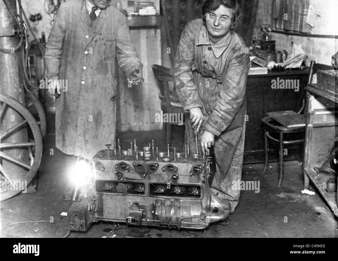 Female locksmith trainee, 1932 Stock Photo - Alamy