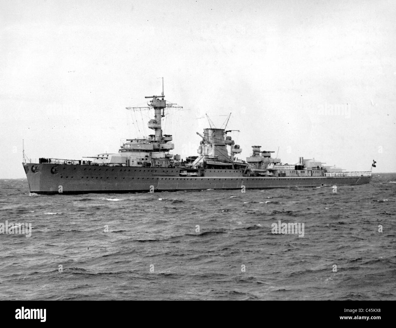 Battle cruiser Leipzig on the North Sea, 1934 Stock Photo - Alamy