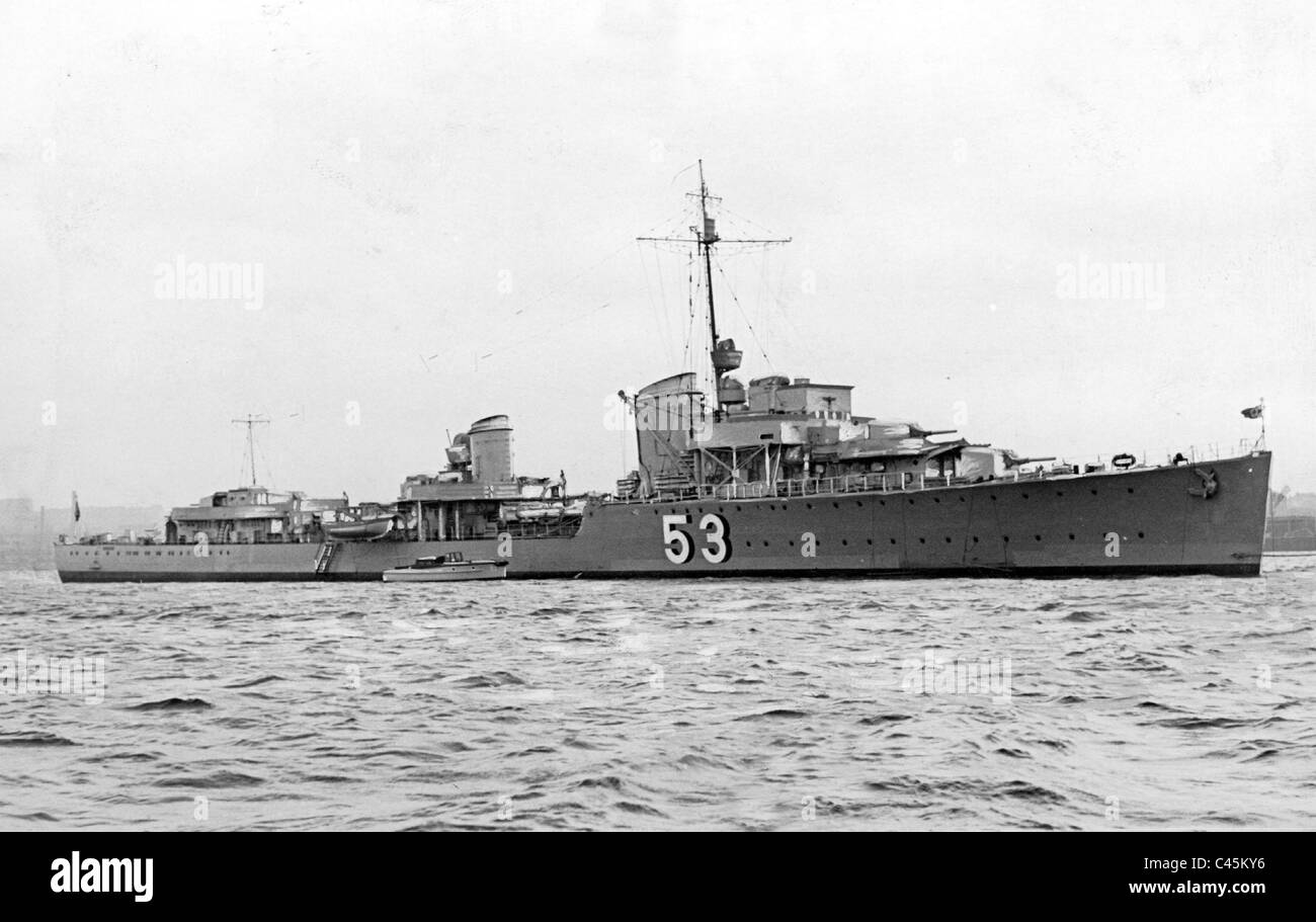 German destroyer 'Hans Ludemann', 1938 Stock Photo - Alamy