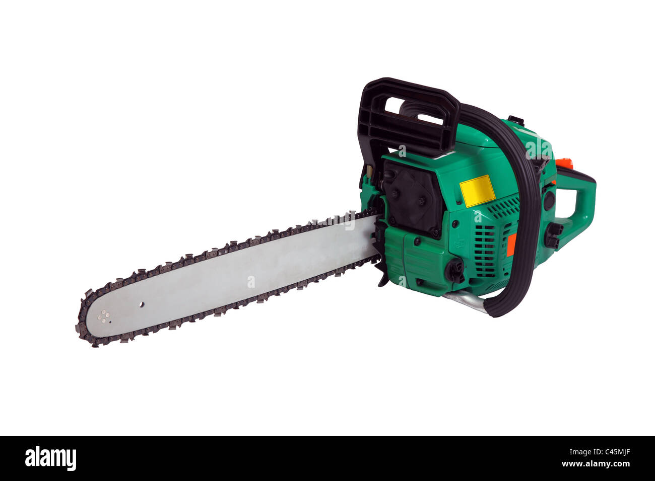 Power line on background green Cut Out Stock Images & Pictures - Alamy