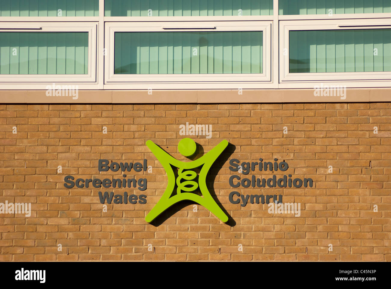 Bowel Screening Wales sign, Talbot Green, South Wales, UK Stock Photo ...