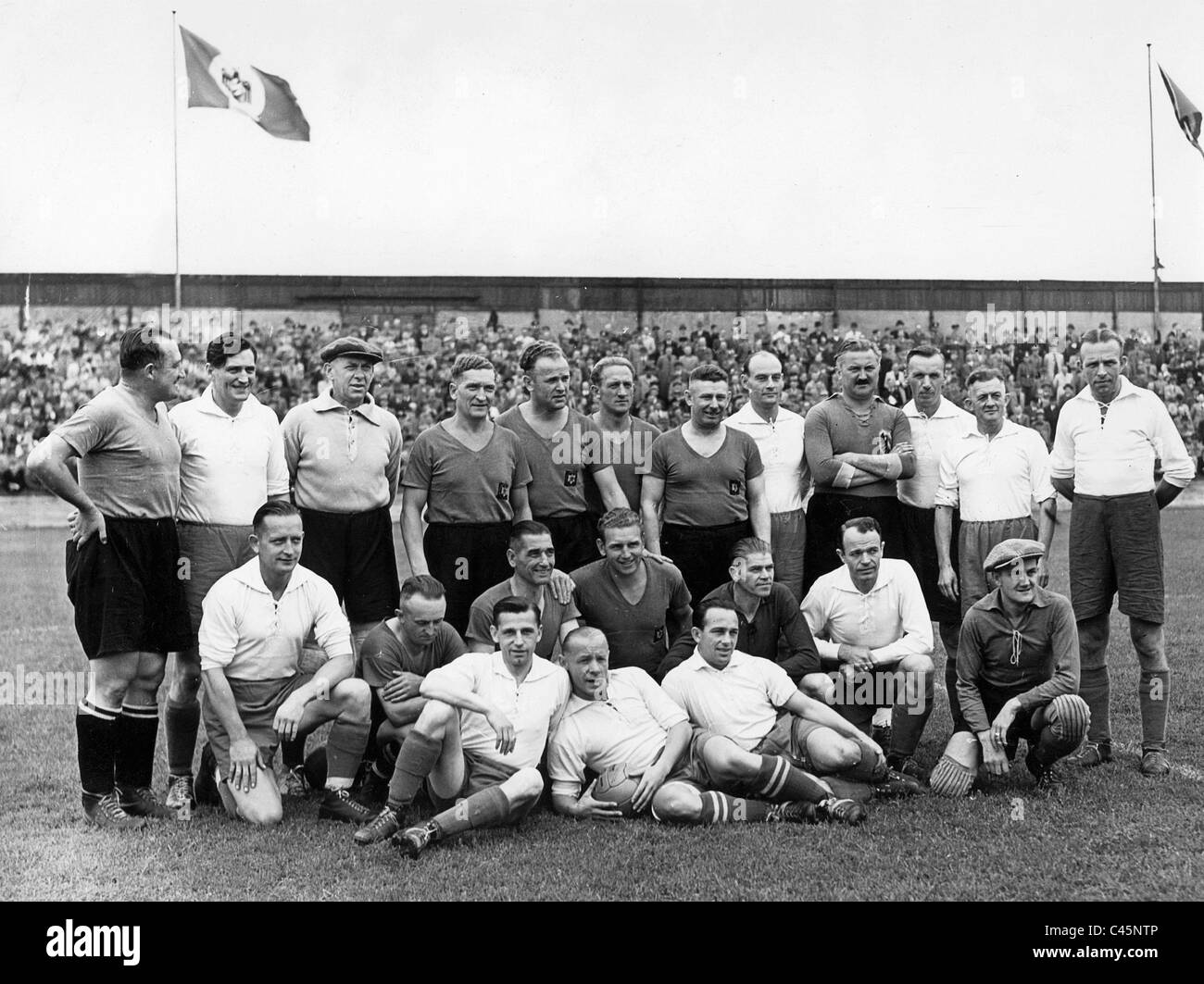 Old football champions play for the Red Cross, 1940 Stock Photo - Alamy