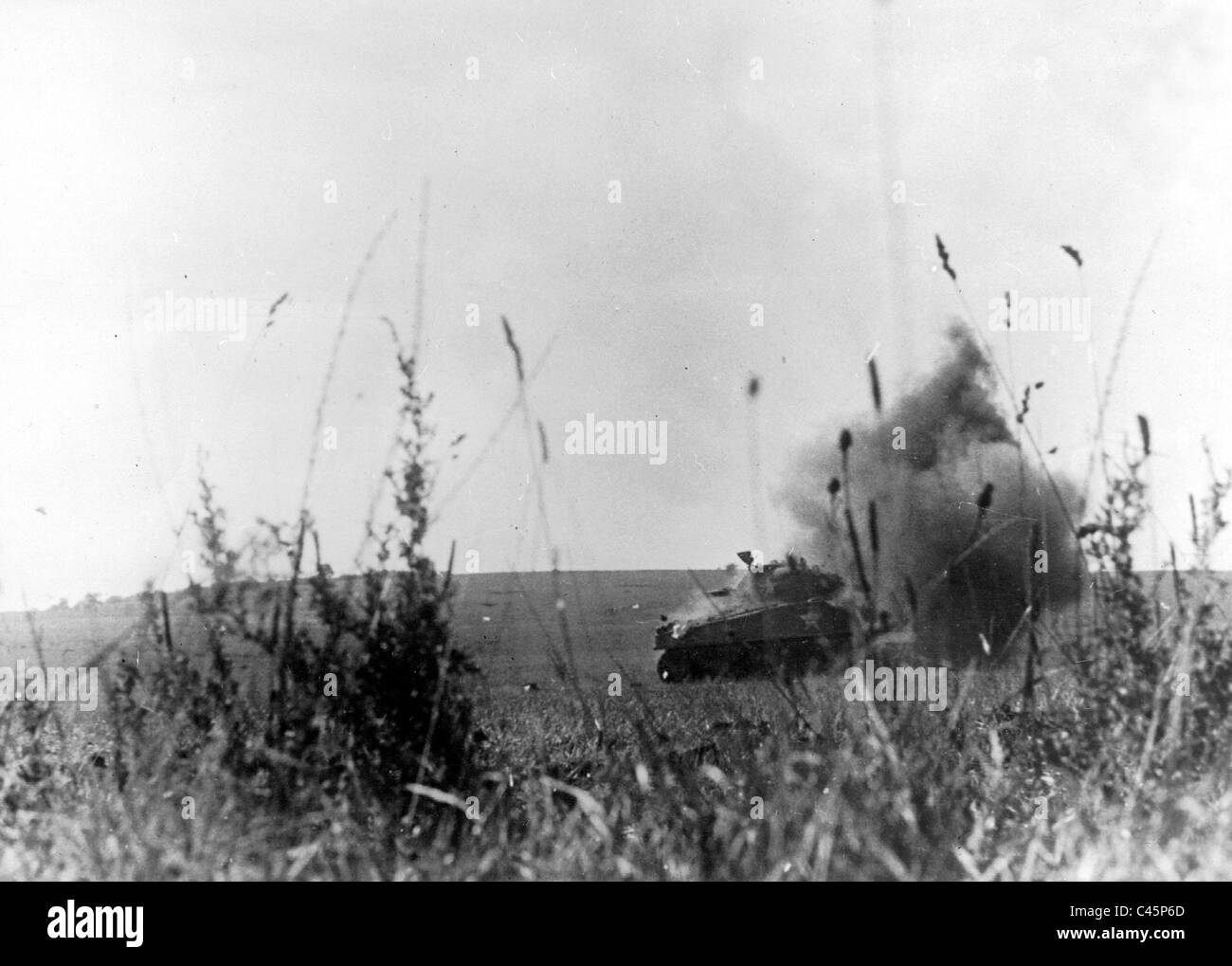 American tank sherman is destroyed bazooka hi-res stock photography and ...