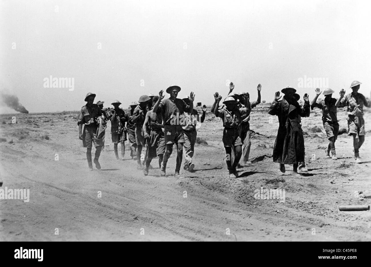 British prisoners of war after the taking of Tobruk, 1942 Stock Photo ...