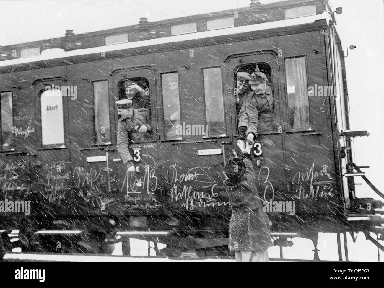 Transport of German troops by train to the front, 1915 Stock Photo - Alamy