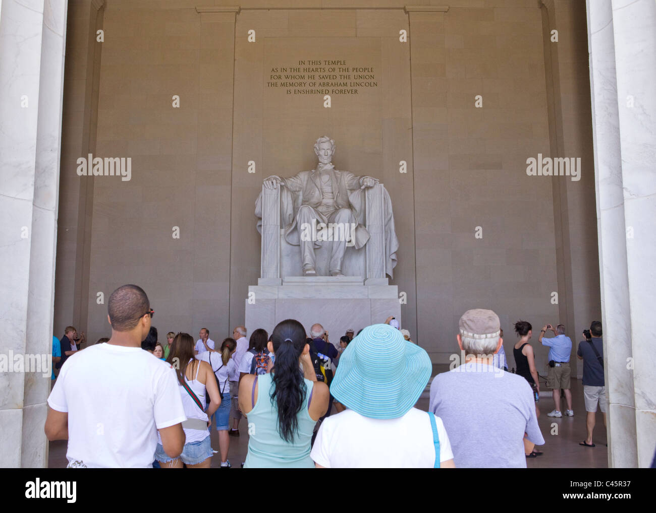 Tourists visiting the Lincoln Memorial - Washington, DC USA Stock Photo ...