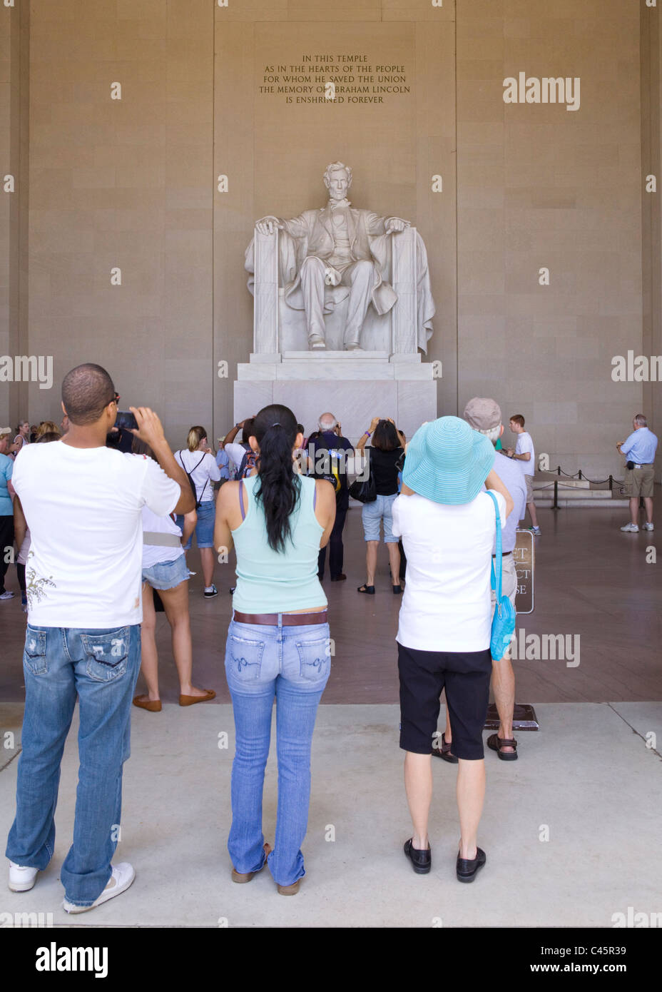 Tourists visiting the Lincoln Memorial - Washington, DC USA Stock Photo ...