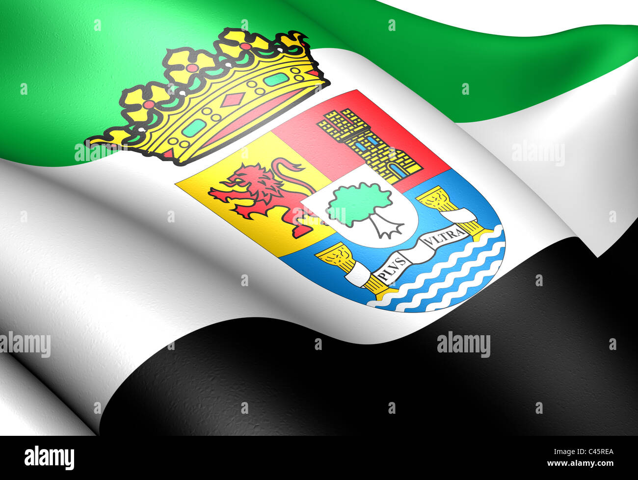 Flag of Extremadura. Close up Stock Photo - Alamy