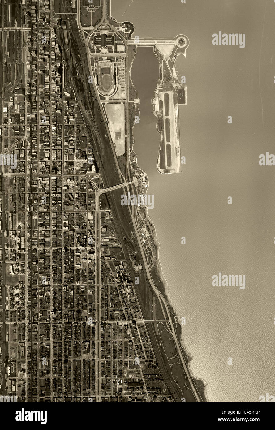 Vintage Chicago Map High Resolution Stock Photography and Images - Alamy