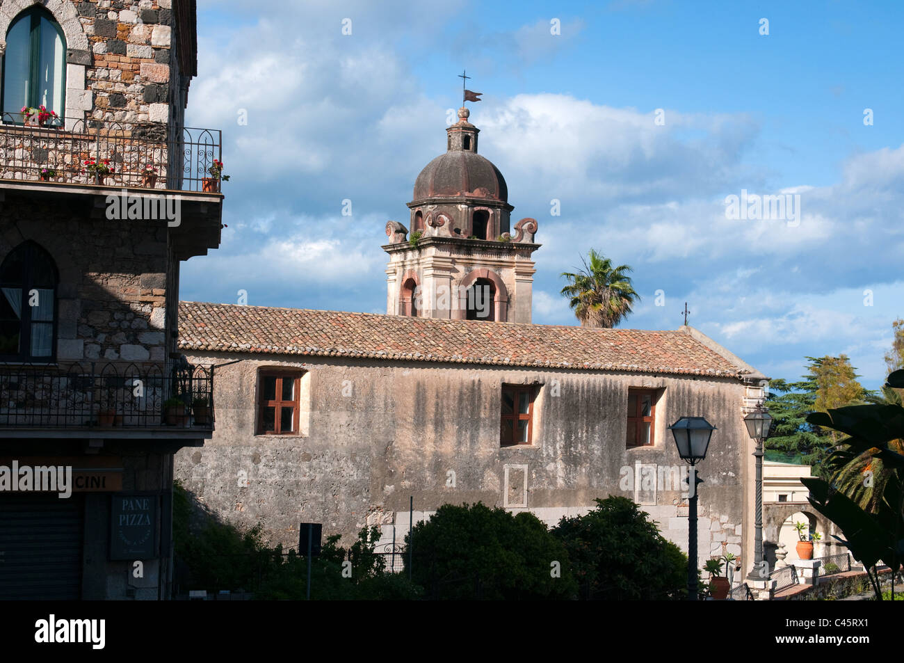 Old house in Taormina, famous tourist resort, the most luxury town on ...