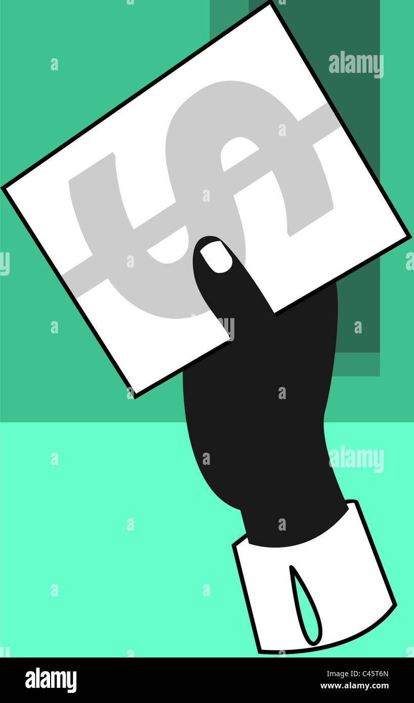 Illustration of dollar and hand Stock Photo - Alamy