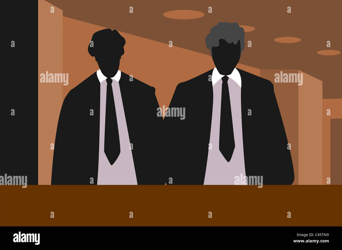 silhouette of two men Stock Photo - Alamy