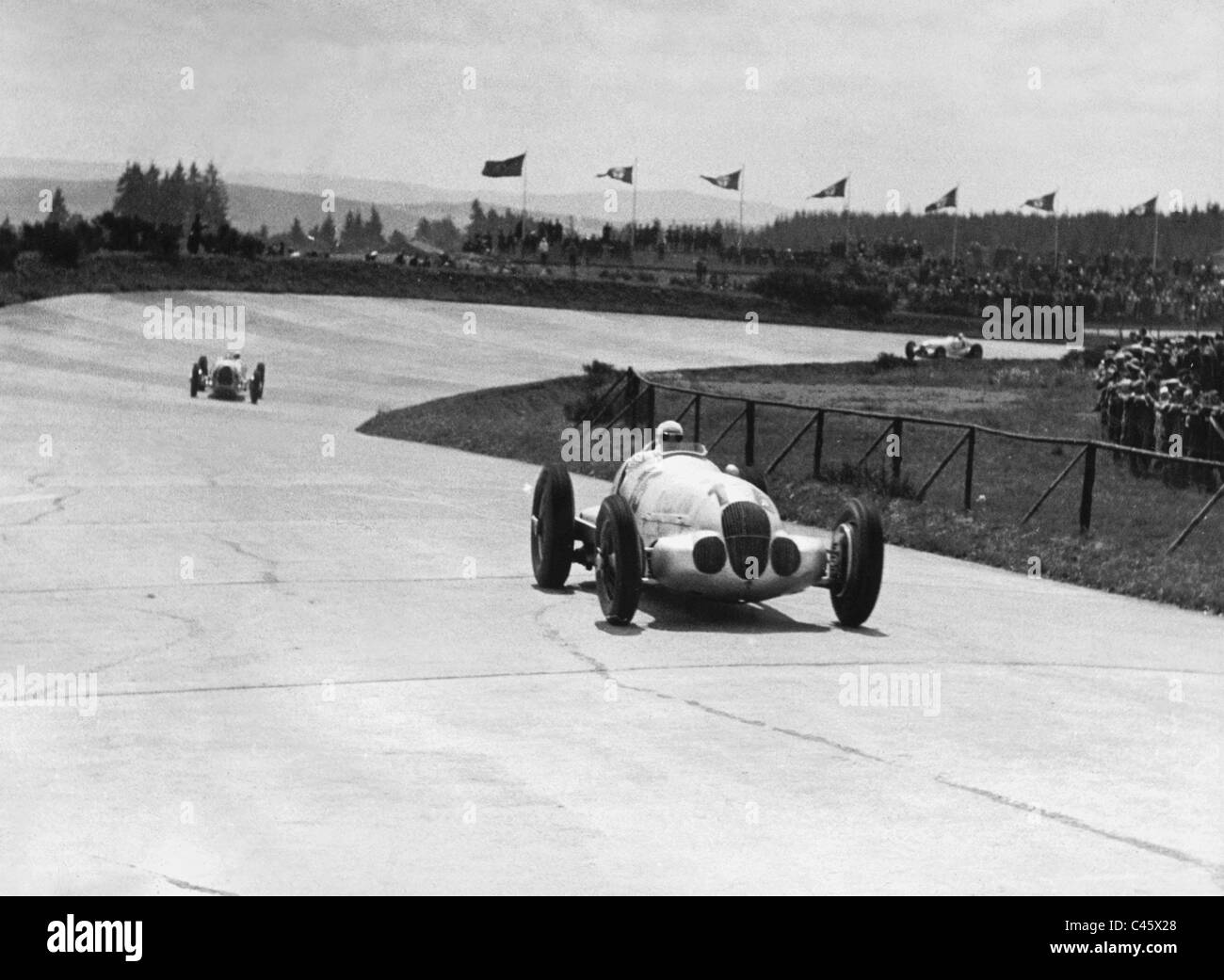 Rudolf Caracciola during the Grand Prix of Germany at the Nuerburgring ...
