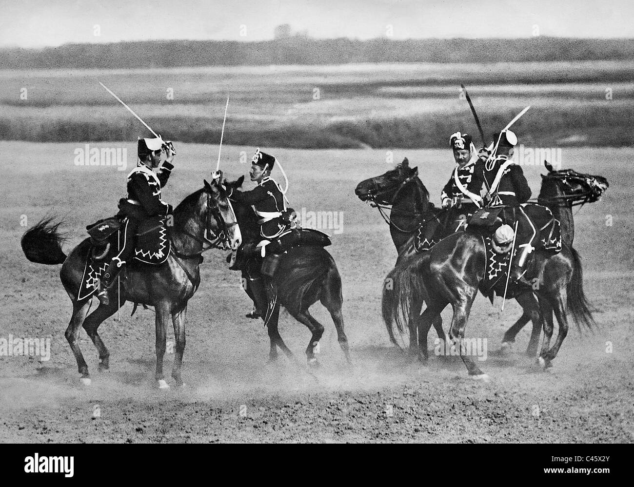 Hussars during a fencing exercise Stock Photo - Alamy