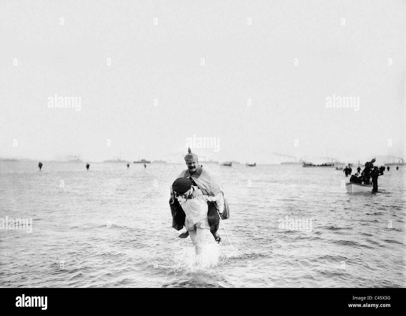 Landing of German marines in the maneuver, 1904 Stock Photo - Alamy