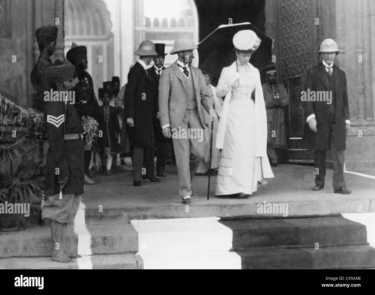Crown Prince George of England and his wife Mary in Delhi, 1906 Stock ...