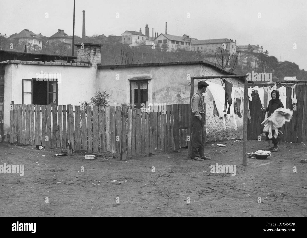 Slum of the Sudeten Germans in Fischern near Karlsbad, 1938 Stock Photo ...