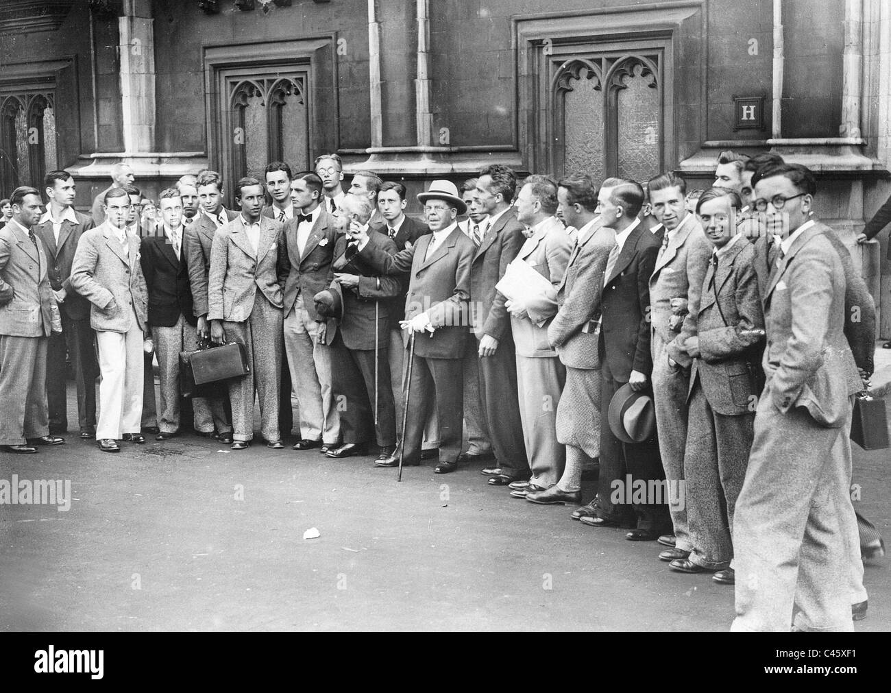 German students in London led by Henry Jackson in Parliament, 1934 ...