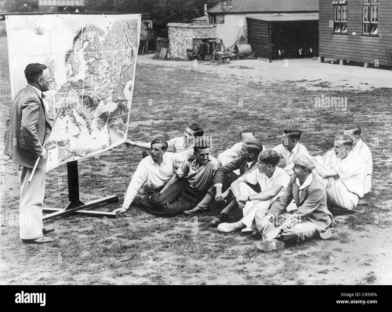 German students during a lesson in an English school, 1934 Stock Photo ...