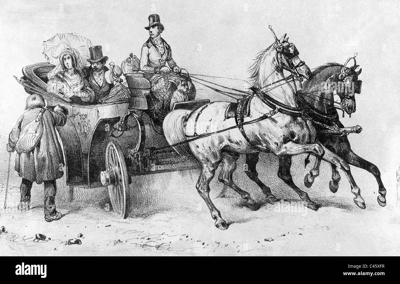 Carriage in Germany, 1840 Stock Photo - Alamy