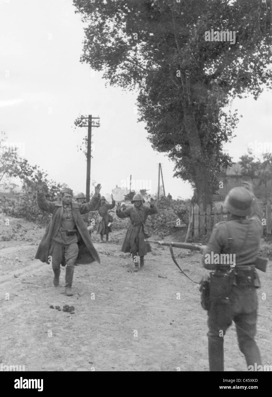 Russian soldiers surrender, 1941 Stock Photo - Alamy