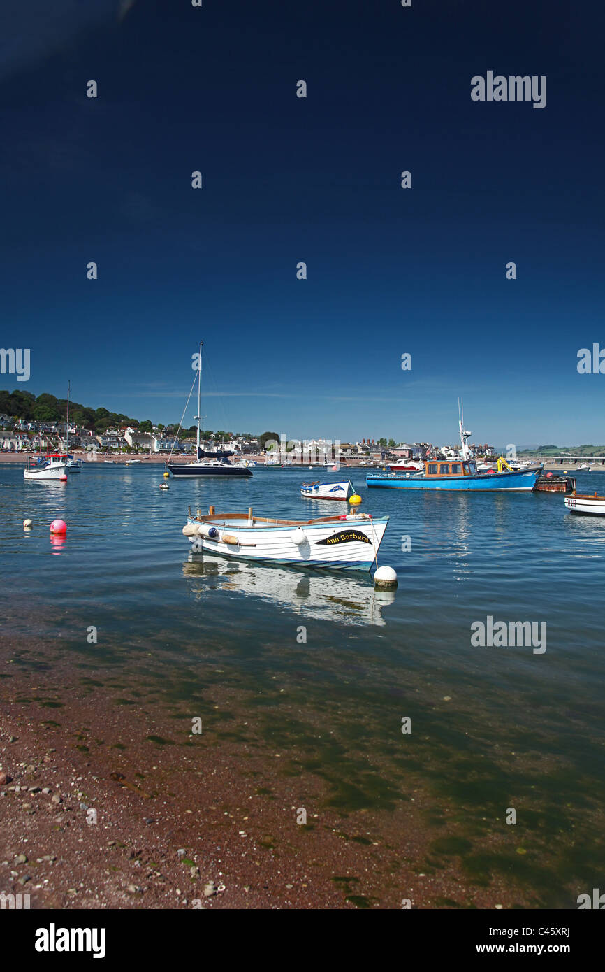 The view from Teignmouth across the estuary of the River Teign towards ...