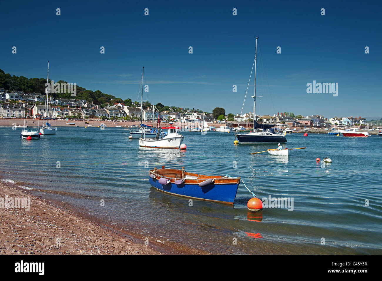 The view from Teignmouth across the estuary of the River Teign towards ...