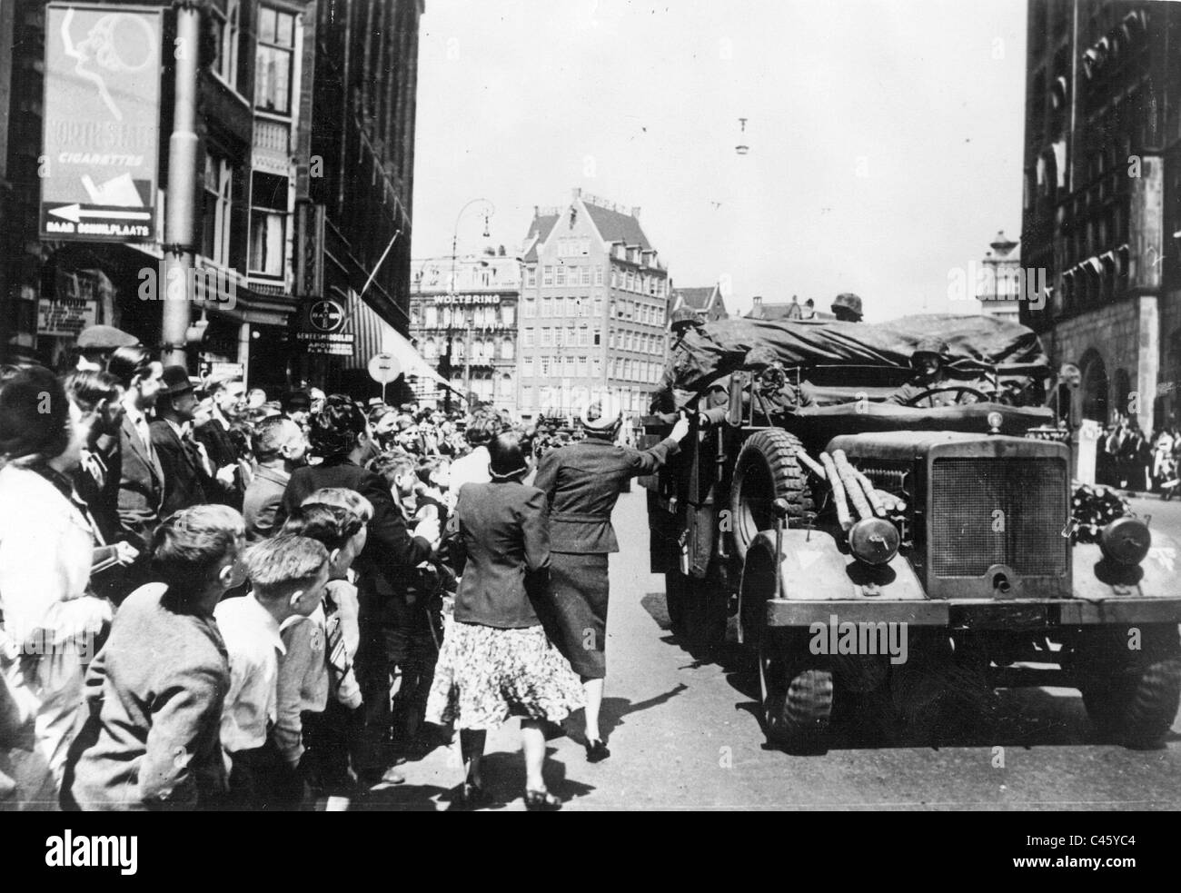 German armed forces pull into Amsterdam, 1940 Stock Photo - Alamy