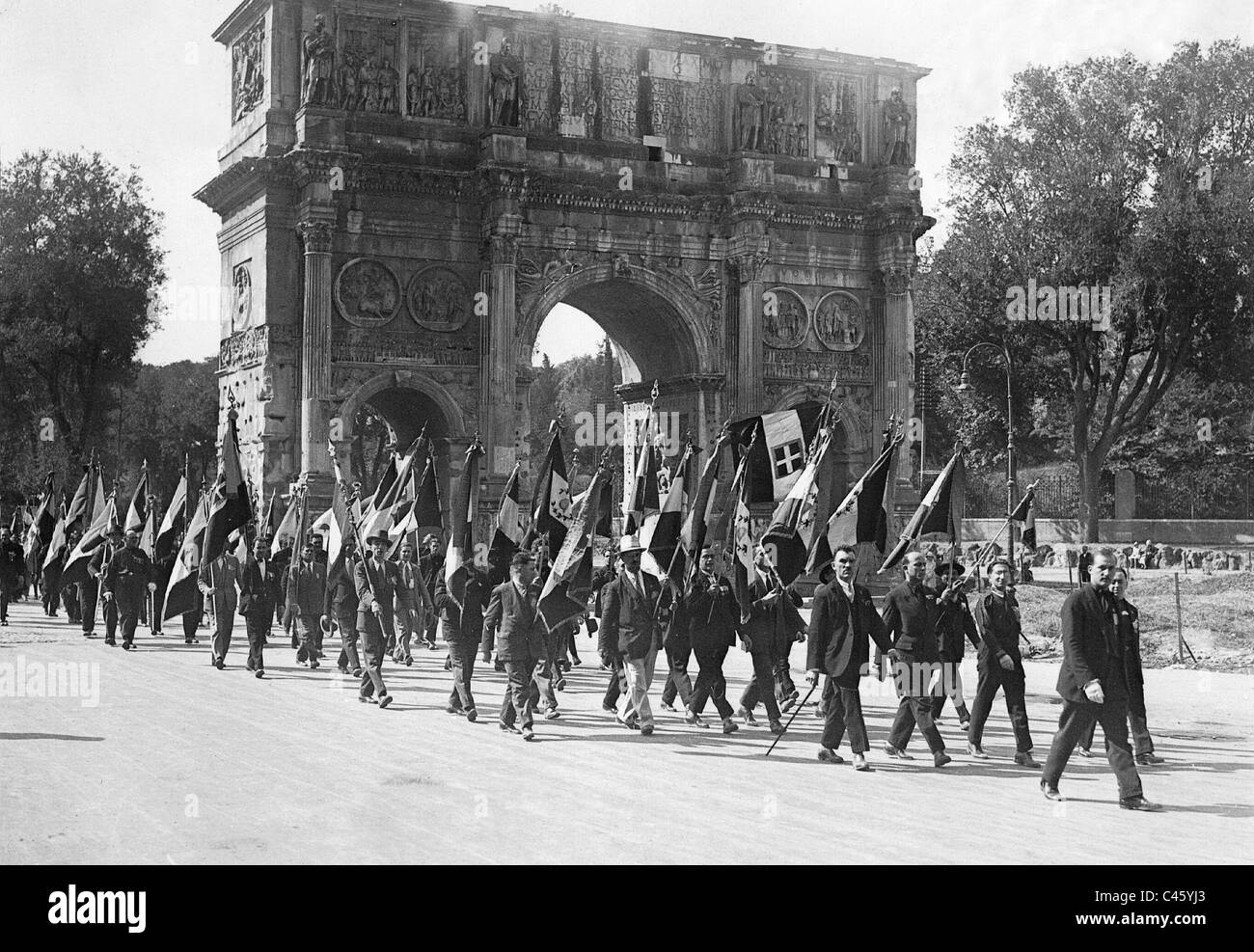 Remembrance walk to commemorate the March on Rome, 1929 Stock Photo - Alamy