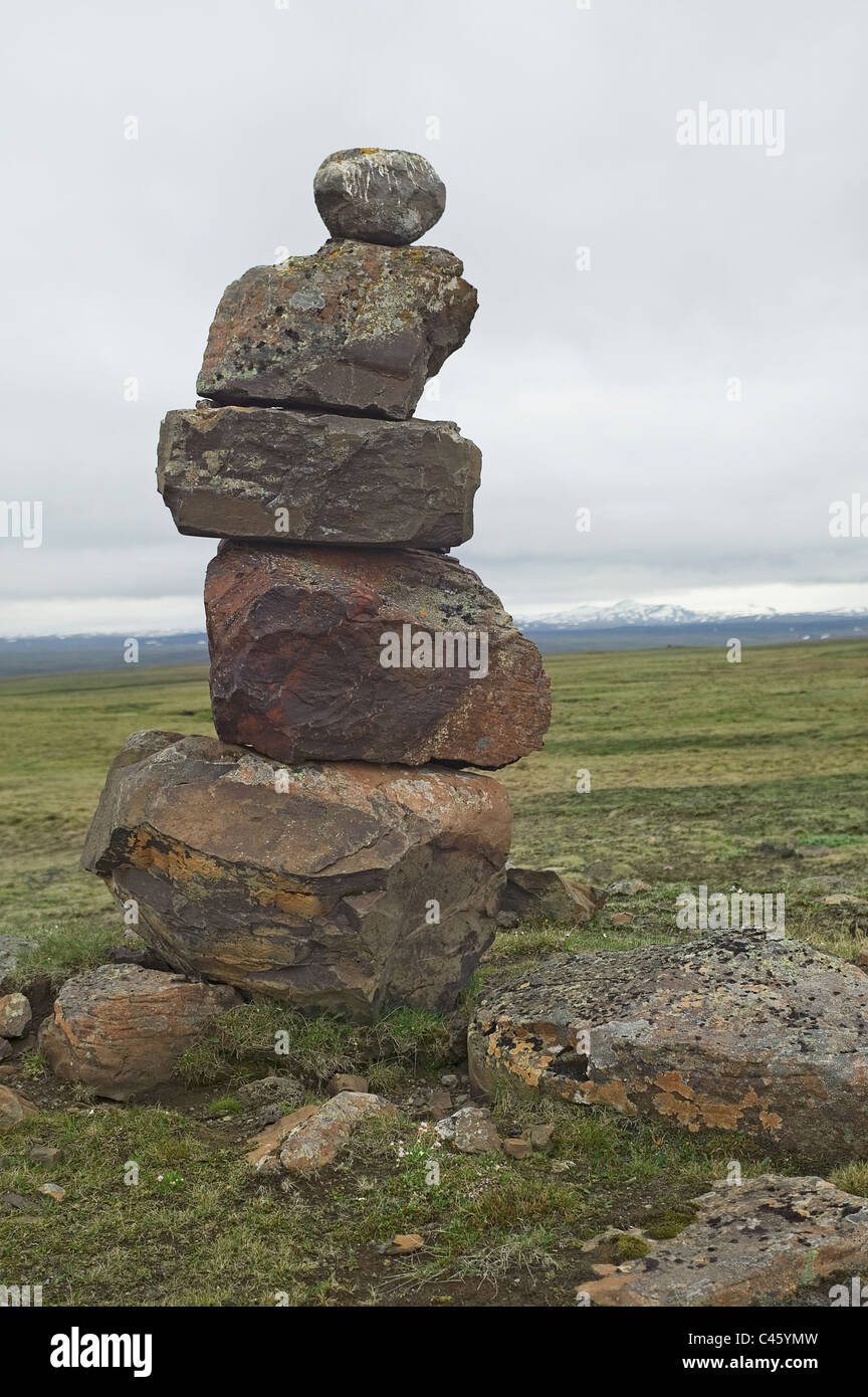Iceland, Egilsstadir, Stack of rocks, close-up Stock Photo - Alamy