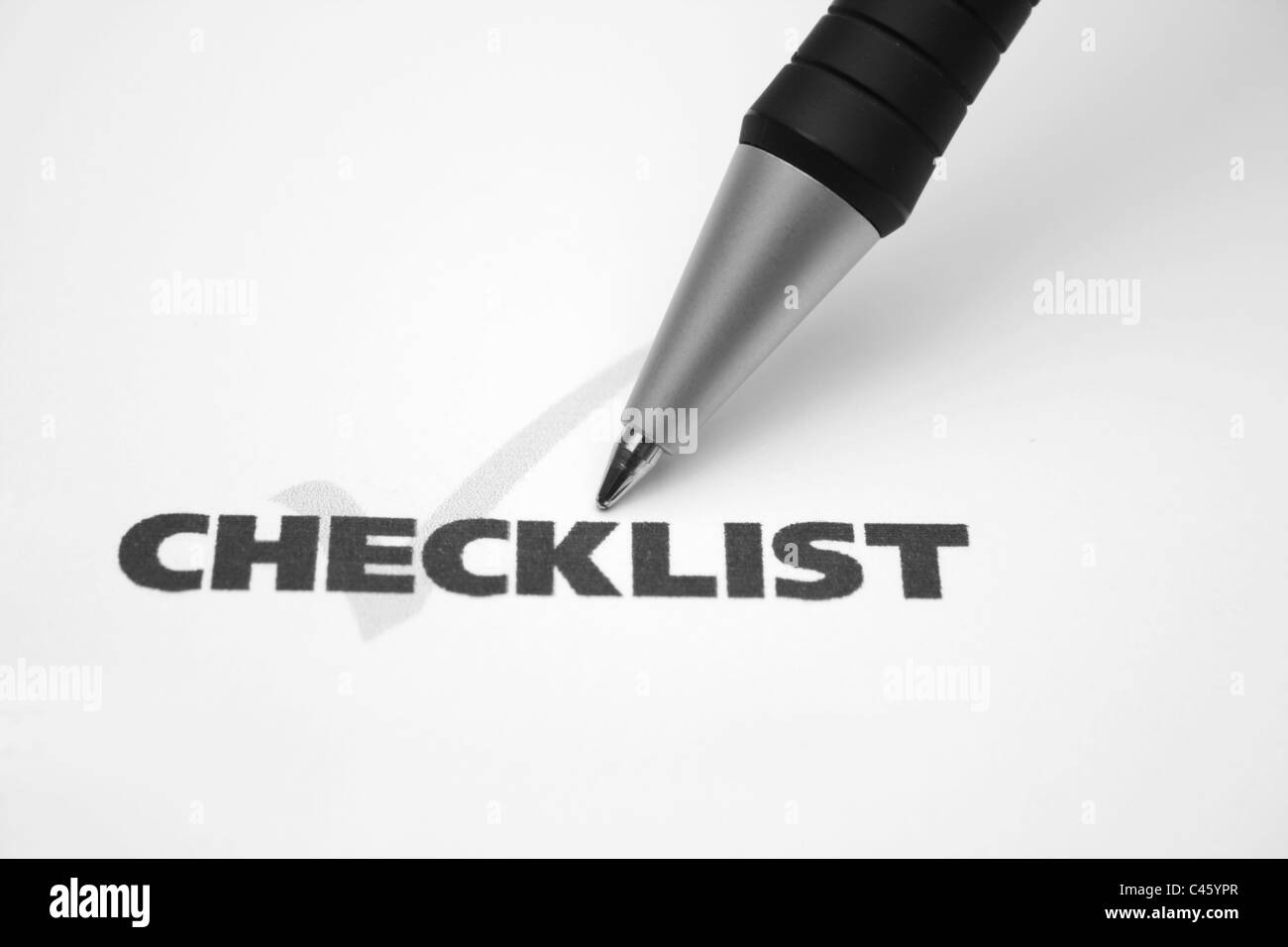 Checklist Stock Photo - Alamy