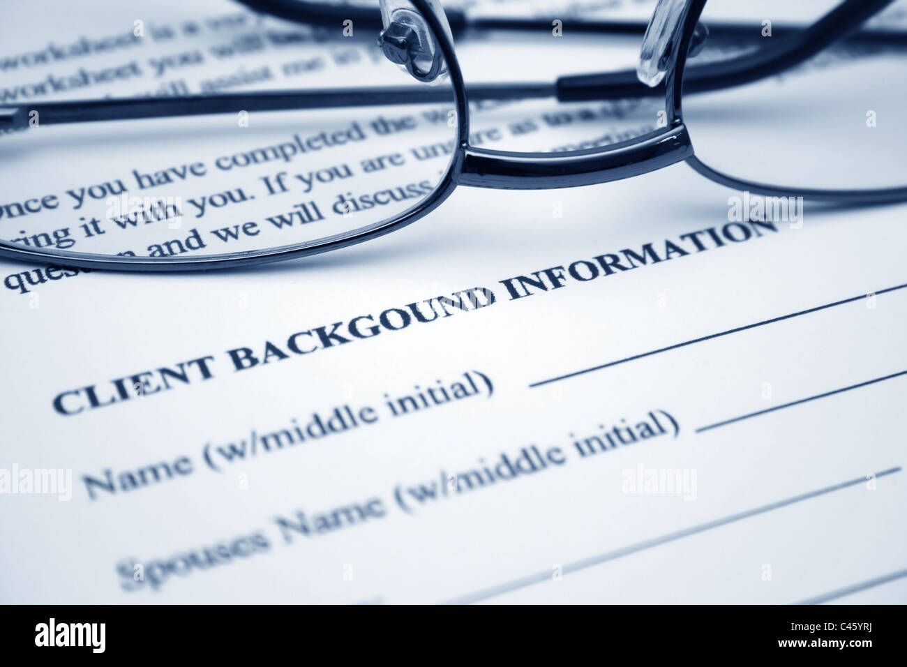 Client background information Stock Photo - Alamy