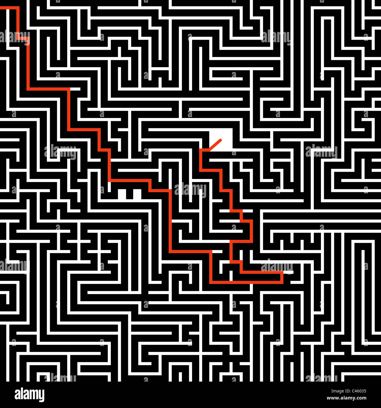 art work and illustration - maze with route to ending point Stock Photo ...