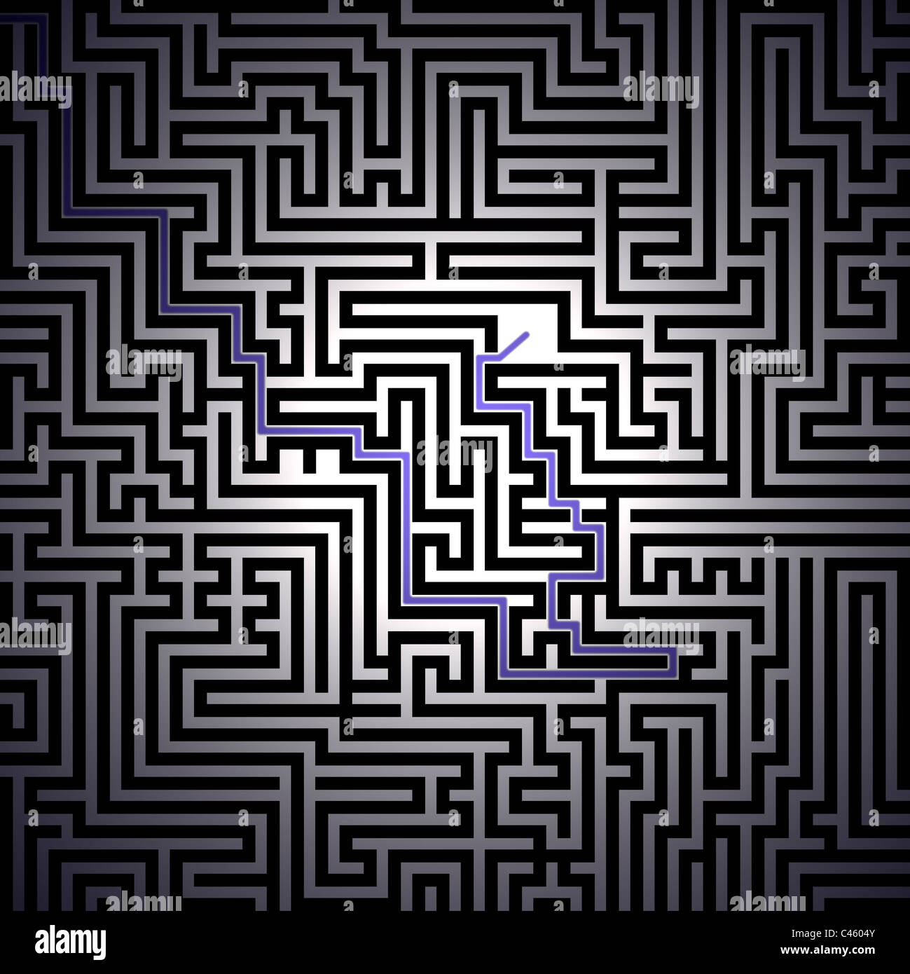 art work and illustration - maze with route to ending point Stock Photo ...