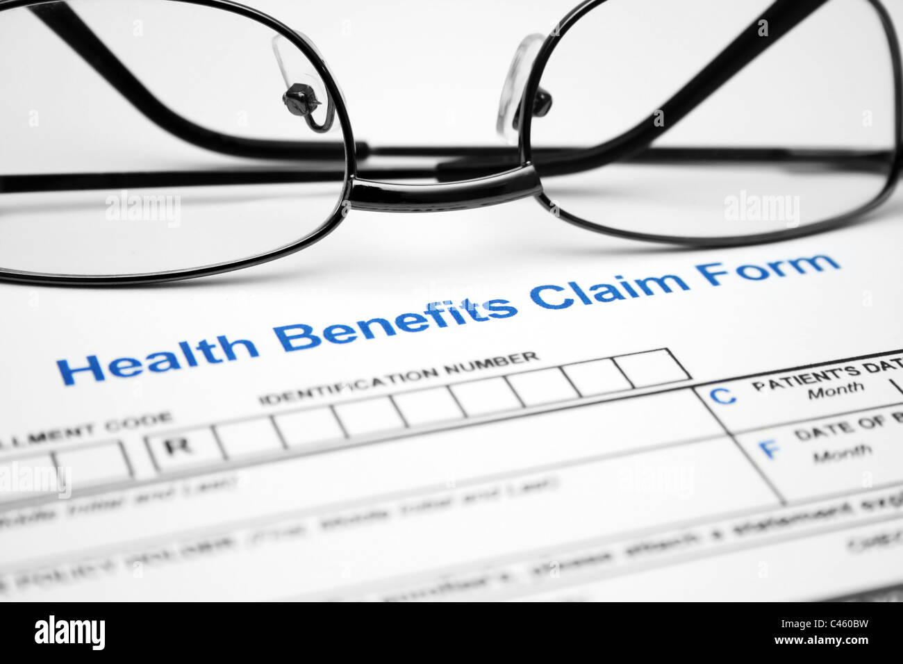 Health benefits Claim form Stock Photo - Alamy