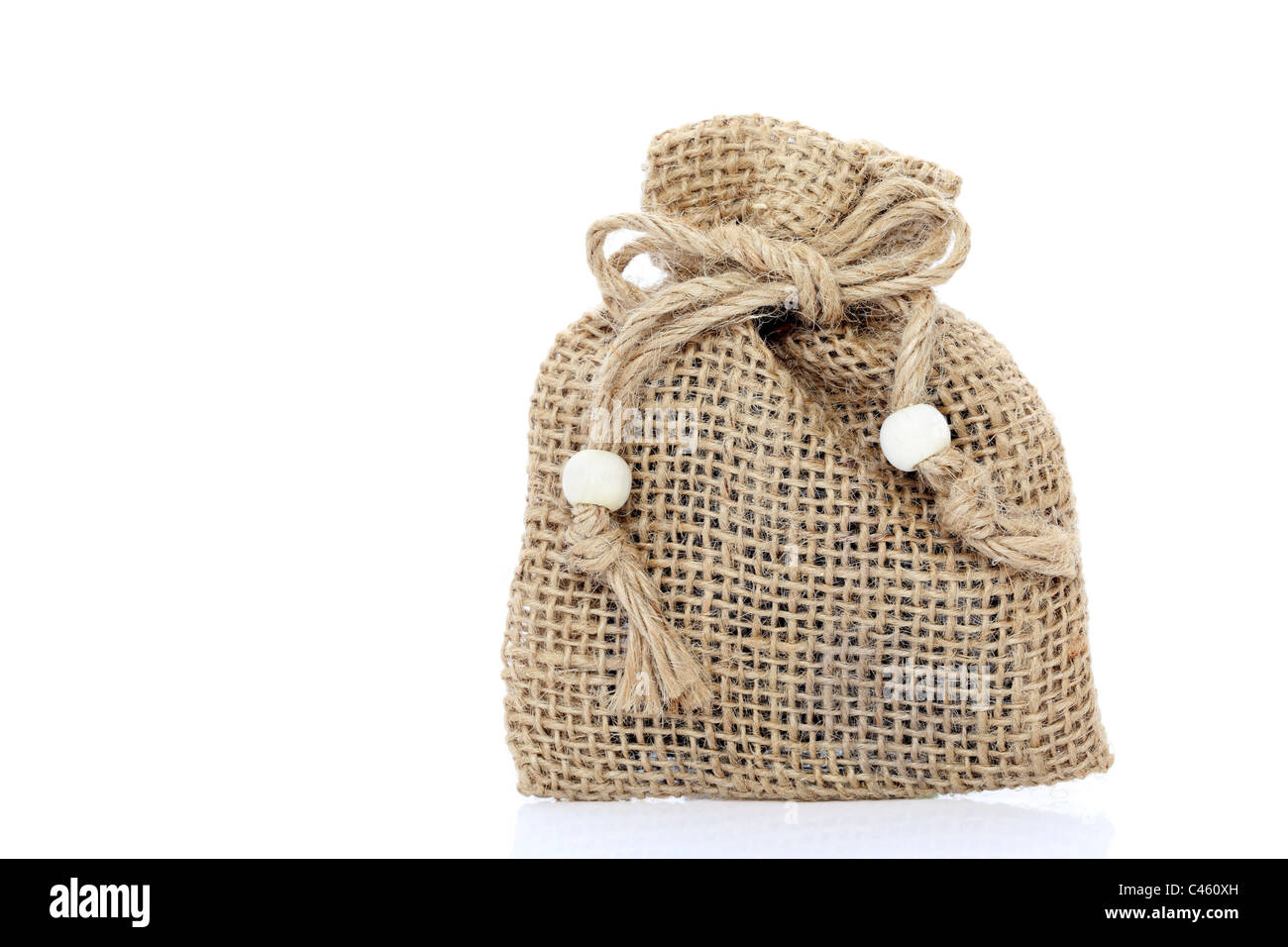 Textile sack isolated on white background Stock Photo - Alamy