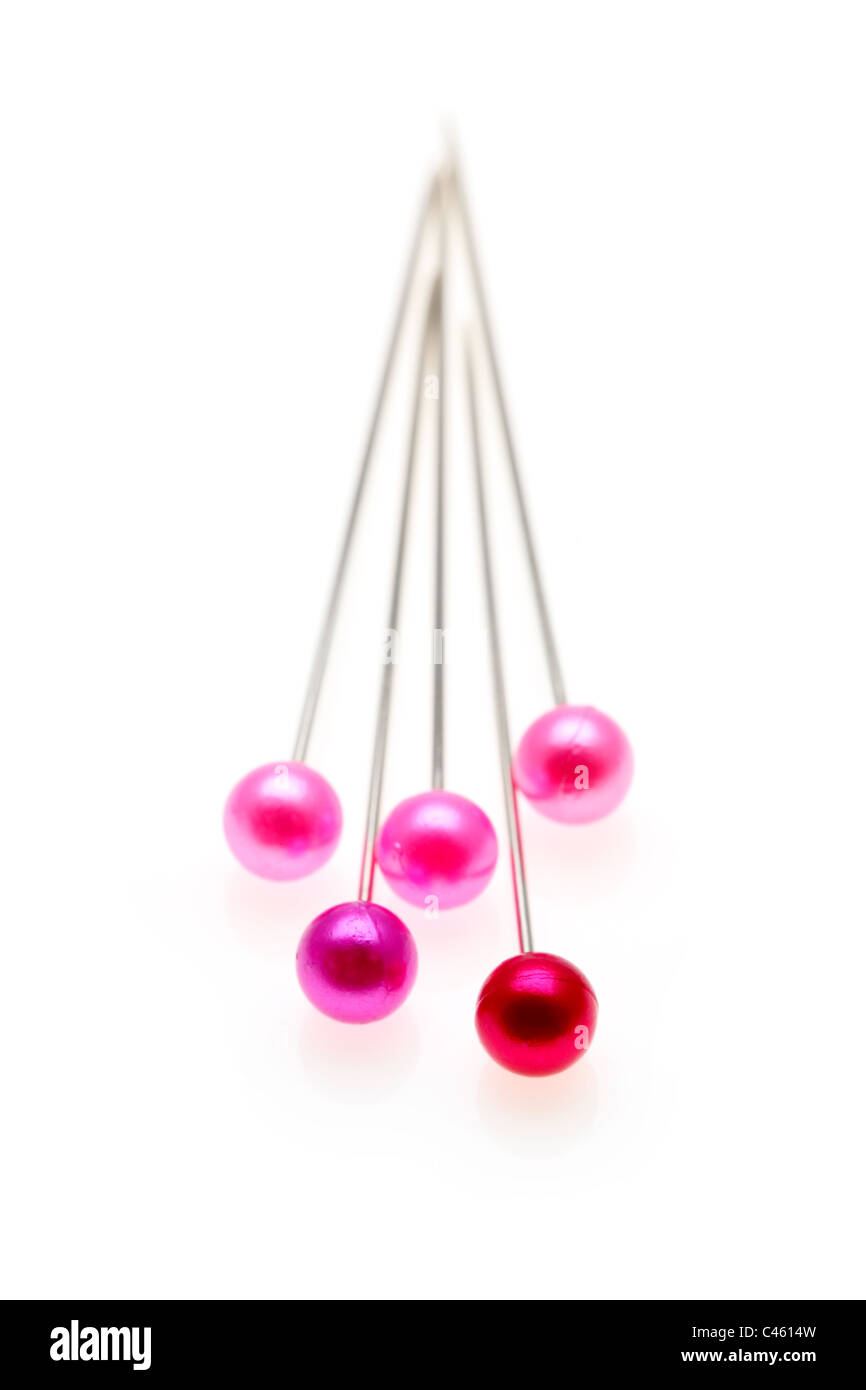 Colorful pins isolated on white background Stock Photo - Alamy