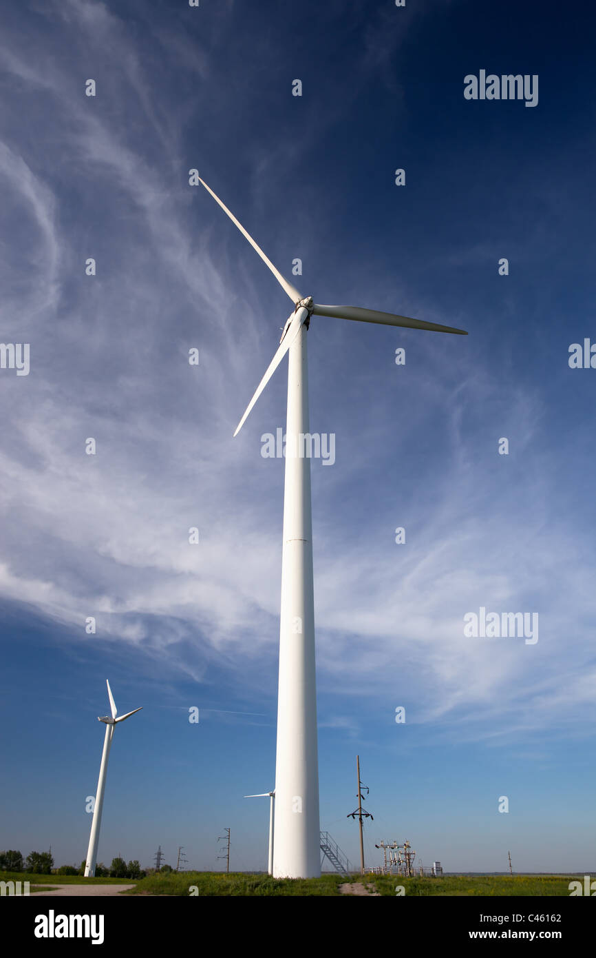 windmill electric power station Stock Photo - Alamy