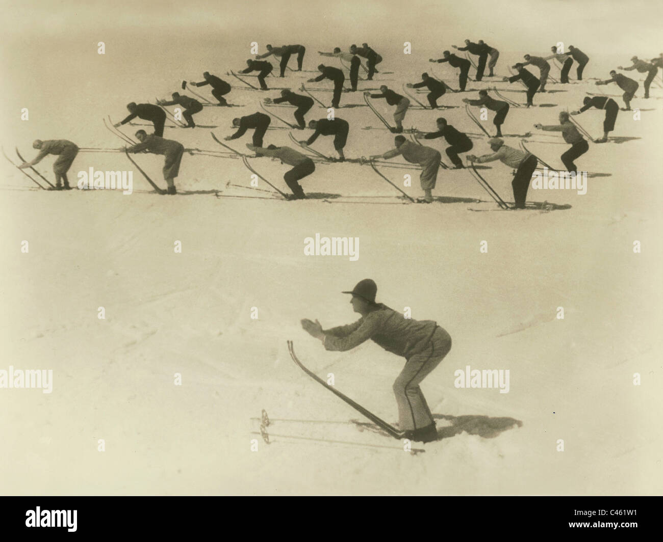 Dry run for skiing beginners Stock Photo - Alamy