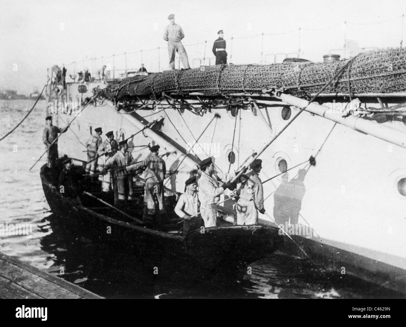 German High Seas Fleet in the First World War in the port Stock Photo ...