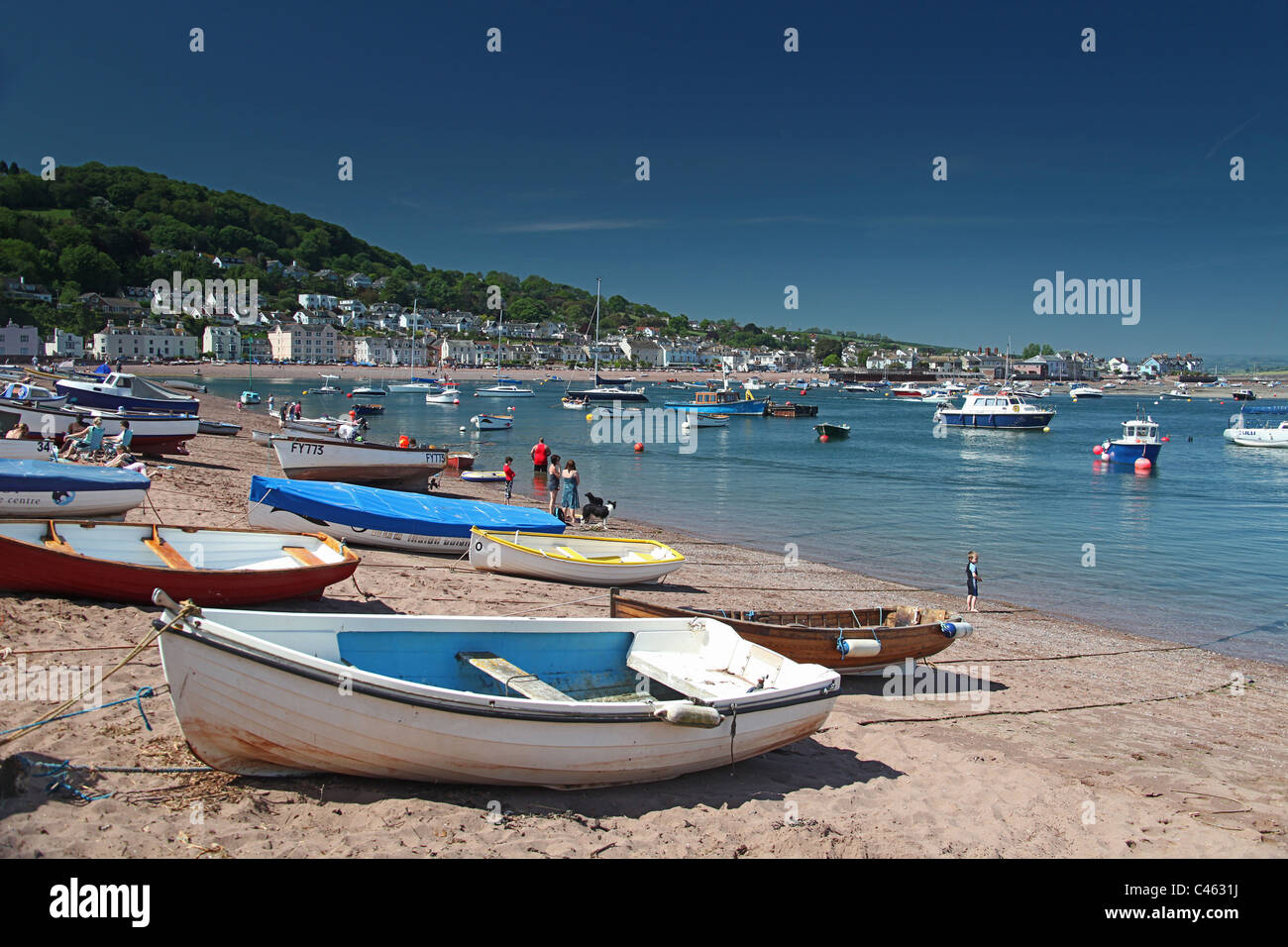 The view from Teignmouth across the estuary of the River Teign towards ...