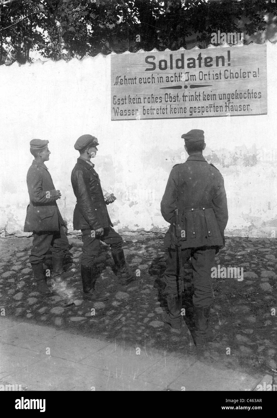 Sign in german warning Black and White Stock Photos & Images - Alamy