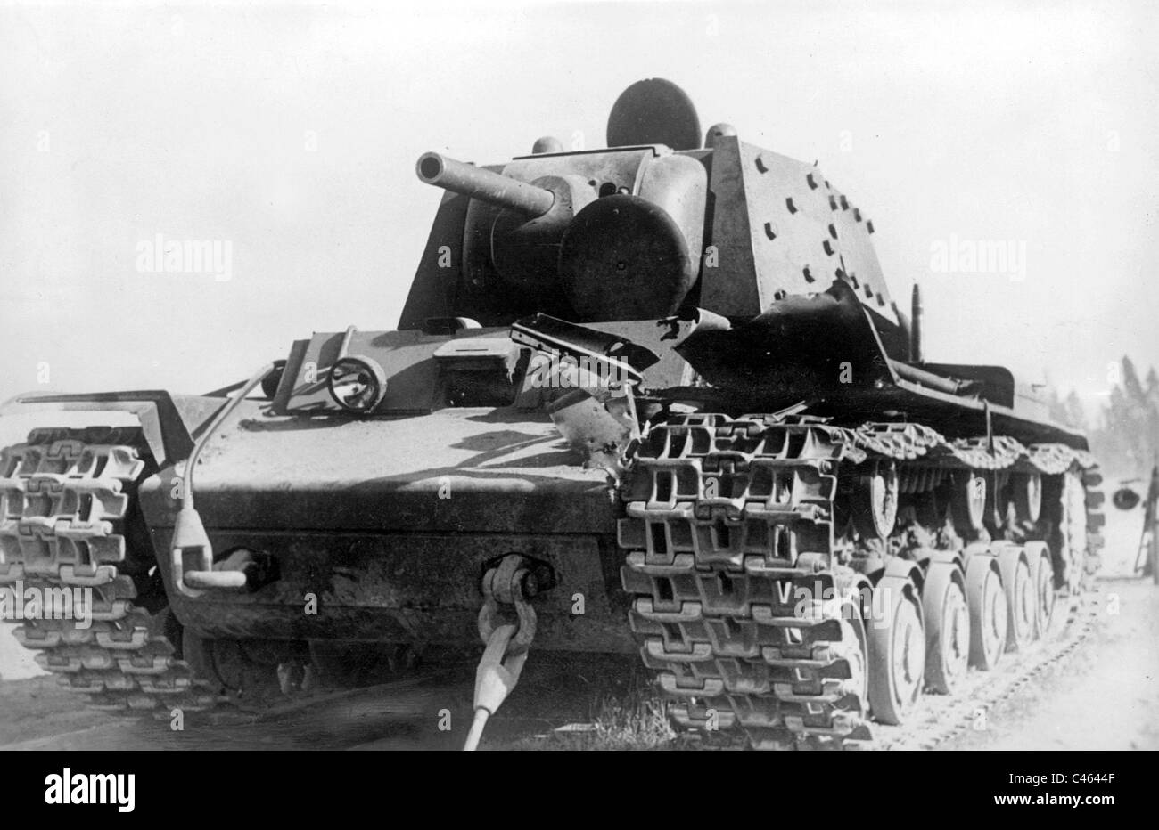 Shot up KW 1 Russian tank, 1941 Stock Photo - Alamy
