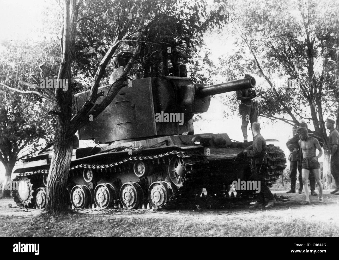 Shot up Russian KW 2 tank, 1941 Stock Photo - Alamy